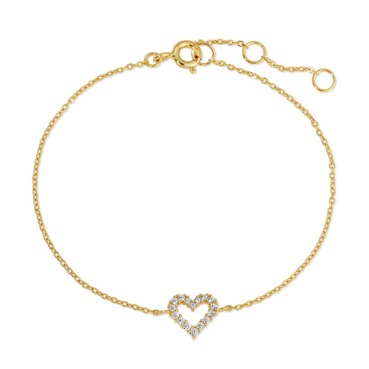 Mini Pave Heart Bracelet – Fox Trot Boutique
